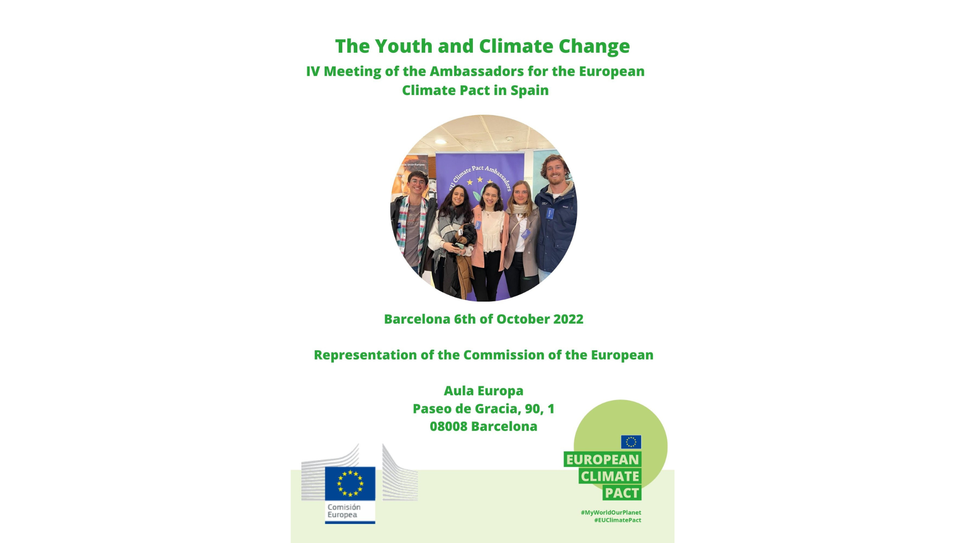 IV Encuentro de los Embajadores del Pacto Europeo por el Clima en ...
